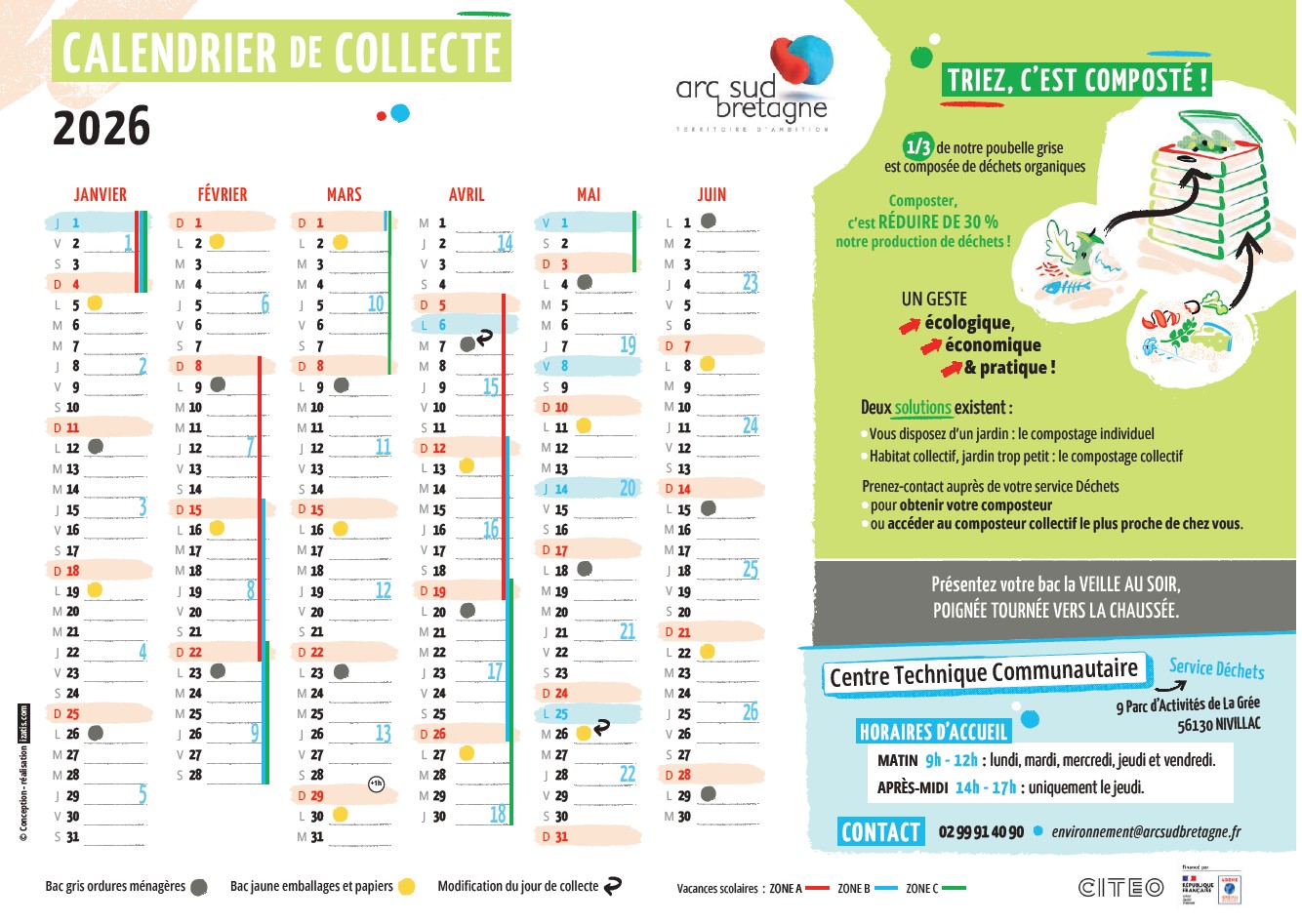 Calendriers des collectes 2026 - Site Officiel de la Communauté de ...